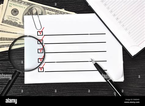Paper With Check Box Stock Photo Alamy