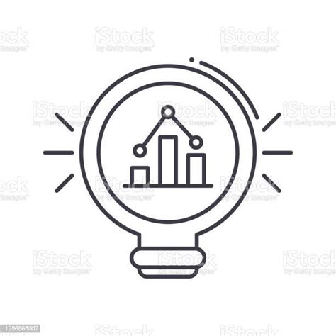 디지털 마케팅 아이디어 아이콘 선형 격리 일러스트레이션 씬 라인 벡터 웹 디자인 사인 흰색 배경에 편집 가능한 스트로크가 있는