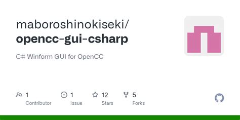 GitHub Maboroshinokiseki Opencc Gui Csharp C Winform GUI For OpenCC