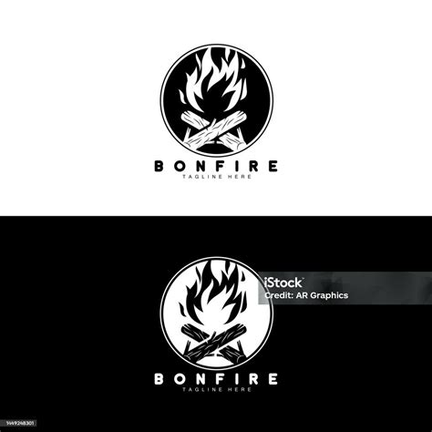 캠프 파이어 로고 디자인 캠핑 벡터 나무 화재 및 숲 디자인 가연성에 대한 스톡 벡터 아트 및 기타 이미지 가연성 나무 낚시 Istock