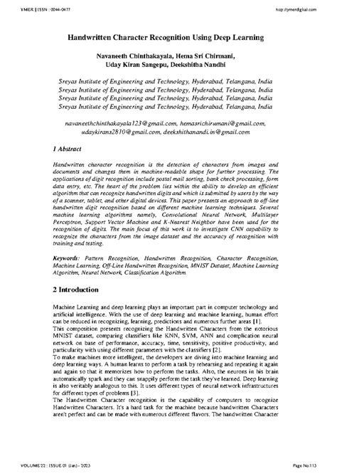 Handwitten Recognition Handwritten Character Recognition Using Deep