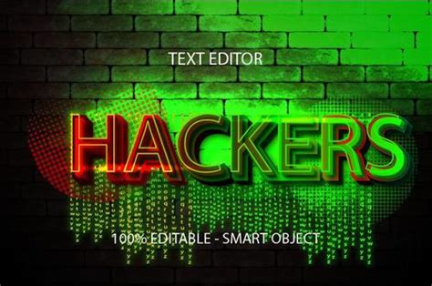 Hacker Emboss Editable Text Effect Vector Free Download