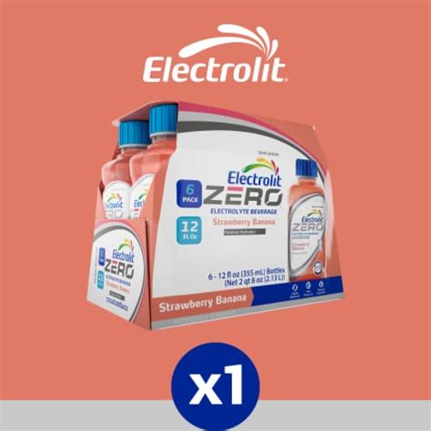 Electrolit Premium Hydration Zero Sugar Strawberry Banana Sports Drink Multipack Bottles 6 Pk