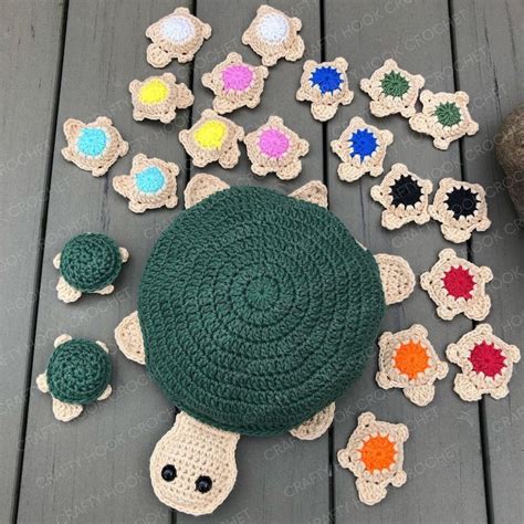 Turtle Memory Game Pattern English Pdf Original Pattern By Crochet Etsy