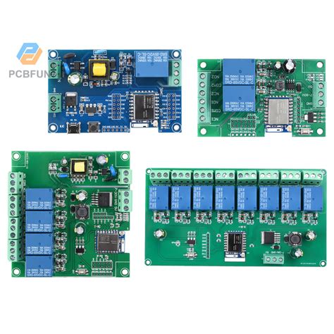 Mô đun Rơle Wifi Pcbfun 1 2 4 8 Esp 07 để Phát Triển Thứ Cấp