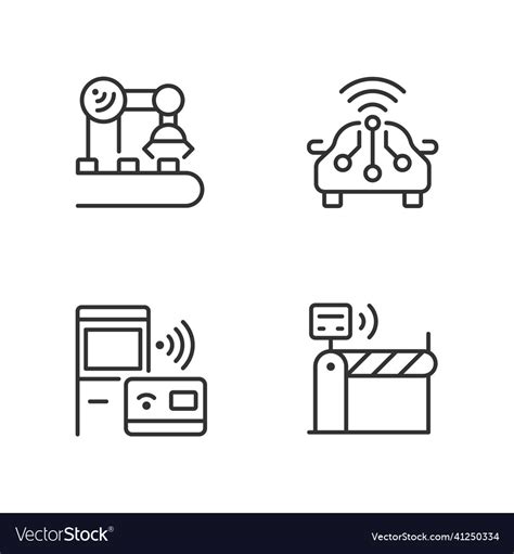 Wireless Technologies Pixel Perfect Linear Icons Vector Image