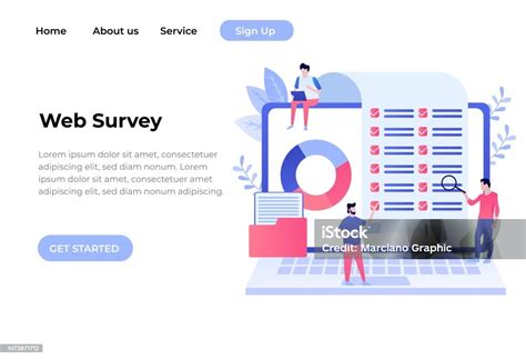 온라인 설문 조사 벡터 그림 개념 노트북에 온라인 설문 조사 양식을 작성하는 사람들 방문 페이지 템플릿 Ui 웹 모바일 앱 포스터 배너 전단지에 사용할 수 있습니다 개념에