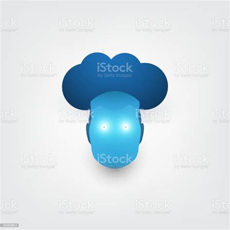 기계 학습 인공 지능 보조 클라우드 서비스구름과 로봇 머리 디자인 컨셉 Speech Recognition에 대한 스톡 벡터 아트 및 기타 이미지 Speech