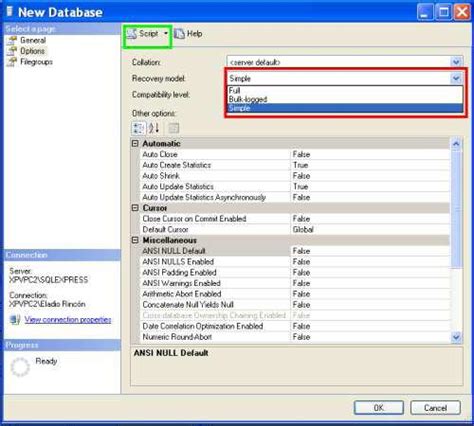 SQL SERVER Crear Tablas