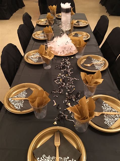 Glam Black And Gold Graduation Table Gold Graduation Party High