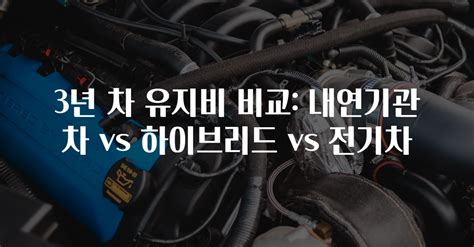 3년 차 유지비 비교 내연기관차 Vs 하이브리드 Vs 전기차