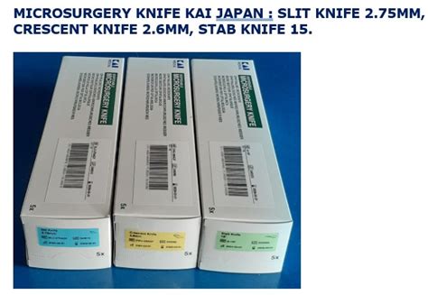 Microsurgery Knife Kai Japan Slit Knife 275mm Crescent Knife 26mm