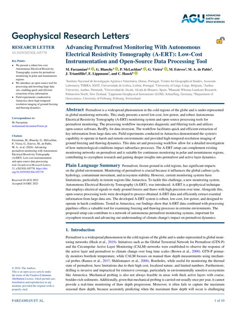Pdf Advancing Permafrost Monitoring With Autonomous Electrical Resistivity Tomography A‐ert
