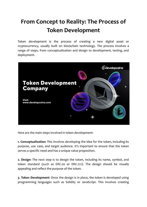 PPT From Concept To Reality The Process Of Token Development PowerPoint Presentation ID