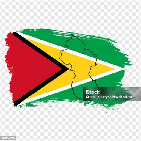 브러시 스트로크와 빈지도 수리남에서 가이아나 플래그 높은 품질의지도 가이아나 투명 배경에 플래그 스톡 벡터입니다 벡터 일러스트 레이션 Eps10 0명에 대한 스톡 벡터 아트