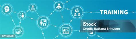 배너 교육 개념입니다 교육 아이콘 세트 프레젠테이션 세미나 화상 회의 개발에 대한 스톡 벡터 아트 및 기타 이미지 개발 교사 교육 관련 직업 교육 Istock