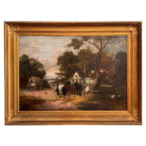Charles Edward Johnson Antique English Victorian Pastoral Landscape