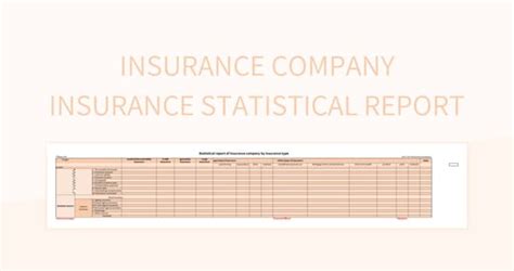 Insurance Company Insurance Statistical Report Excel Template And
