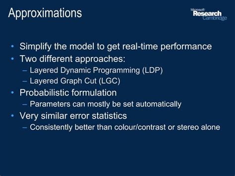 Bi Layer Segmentation Of Binocular Stereo Video Ppt