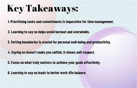 Empower Your Decisions Learning To Say No Mastering The Art Of Prioritizing Tasks And Commitments