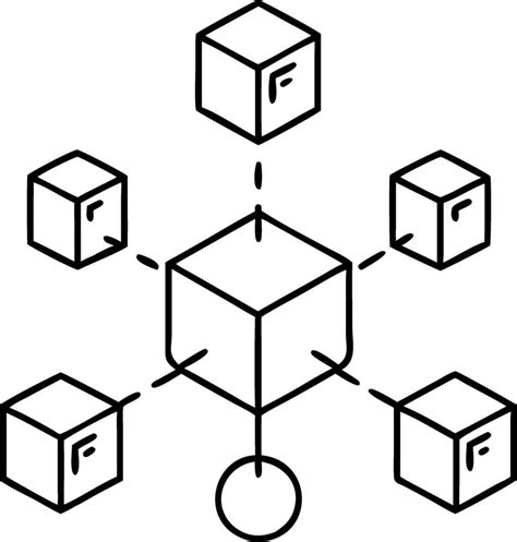 Blockchain Technology Illustration Of Interconnected Cubes Network Diagram 54462476 Vector Art