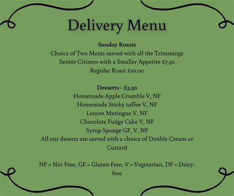 Menu At Bay Tree Pub Bar Castle Cary