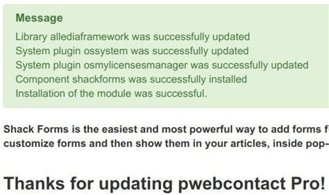 Update From Perfect Ajax Popup Contact Form To Shack Forms Joomlashack