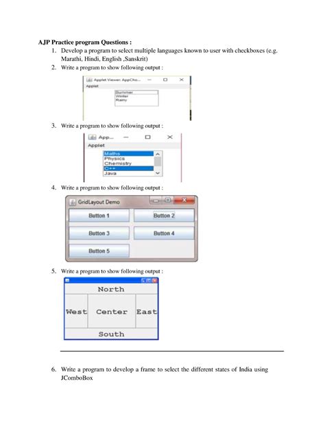 Ajp Program Practice Questions Ajp Practice Program Questions 1 Develop A Program To Select