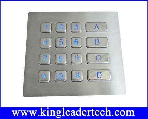Rugged Backlit Metal Keypad With Keys For Security Access Control System