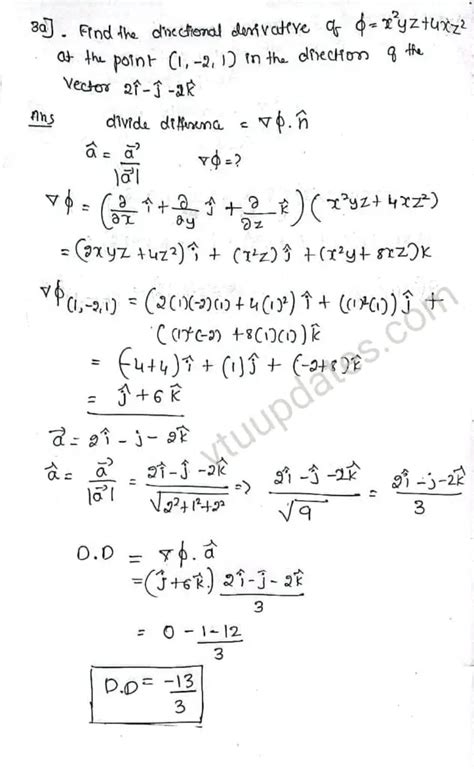 Find The Directional Derivative Of A Given Equation At The Point In The