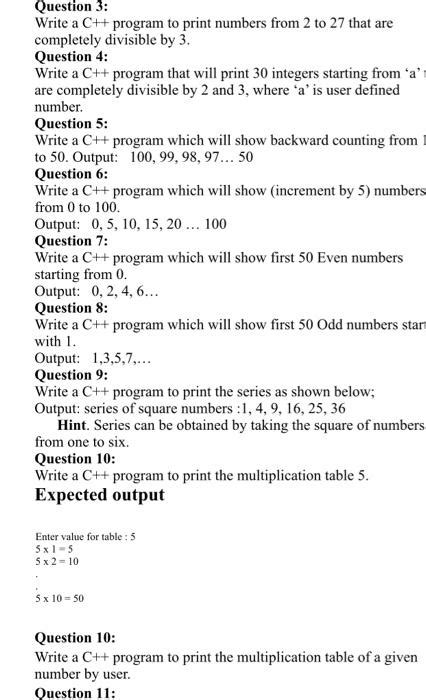 Solved Question 3 Write A C Program To Print Numbers From