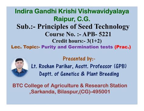 Seed Sampling And Testing Pptx