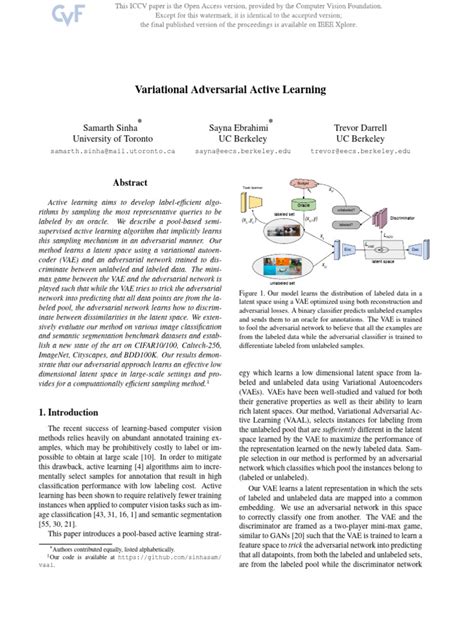 Sinha Et Al 2019 Variational Adversarial Active Learning Pdf Image Segmentation