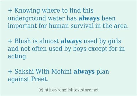 In Sentence Examples Of Always Englishteststore Blog