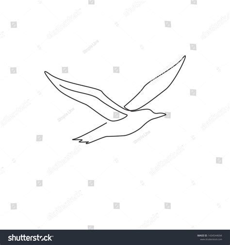 One Continuous Line Drawing Cute Albatross Stock Vector Royalty Free 1434544694