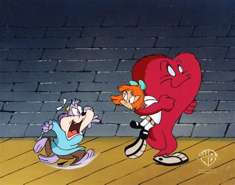 Tiny Toons Original Production Cel Elmyra Dizzy Devil And Gossamer Looney Tunes Characters