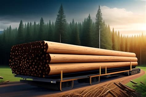 Premium Ai Image Logging Timber Wood Industry
