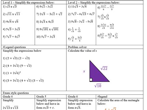 Adding And Subtracting Surds Worksheet Teaching Resources