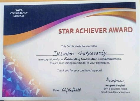 Debayan Chakravarty On Linkedin Tcs Awardwinning