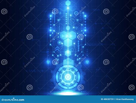 Vector Abstract Engineering Future Technology Electric Telecom Background Stock Vector