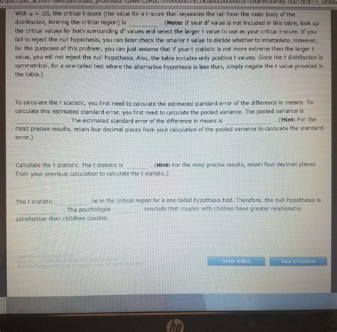 Solved 10 The T Test For Two Independent Samples