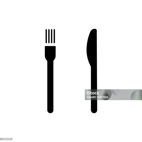 검은 색의 칼붙이 라인 아이콘 플레이트 포크와 나이프 실루엣 흰색 배경에 격리 된 그림입니다 야외 이벤트 및 레스토랑 웨이터 카드 배너 메뉴 전단지 벡터 Eps 10의