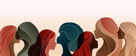 다문화 여성의 그룹 실루엣입니다 세계 여성의 날 다양성 포용성 평등 또는 권한 부여 개념 인종 차별에 반대하거나 차별을 중단하십시오 공간 배너 복사 International