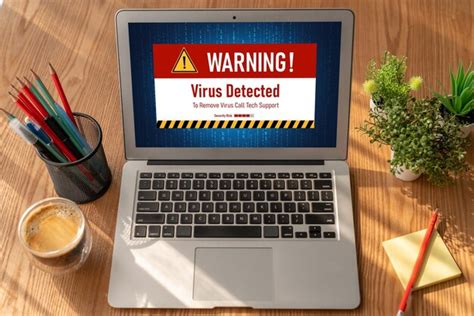 Premium Photo Virus Warning Alert On Computer Screen Detected Modish Cyber Threat Hacker