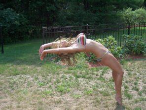 Grass Stretching Leg Meadow Porn Pic