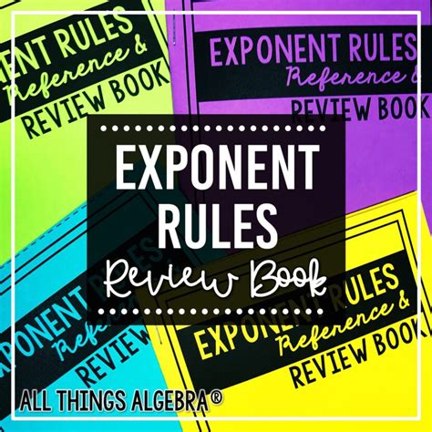 Exponent Rules Review Book All Things Algebra®