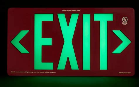 Jessup Indoor Outdoor 100 Ft Viewing Distance Exit Sign Pm100 Glo Brite