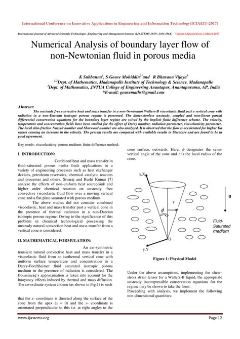 Pdf Numerical Analysis Of Boundary Layer Flow Of Non Newtonian Fluid In Porous Media