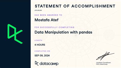completed python for data analysis course mustafa atef posted on the topic linkedin