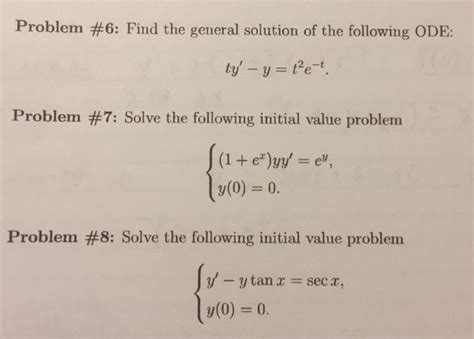 Solved Find The General Solution Of The Following ODE Ty Chegg